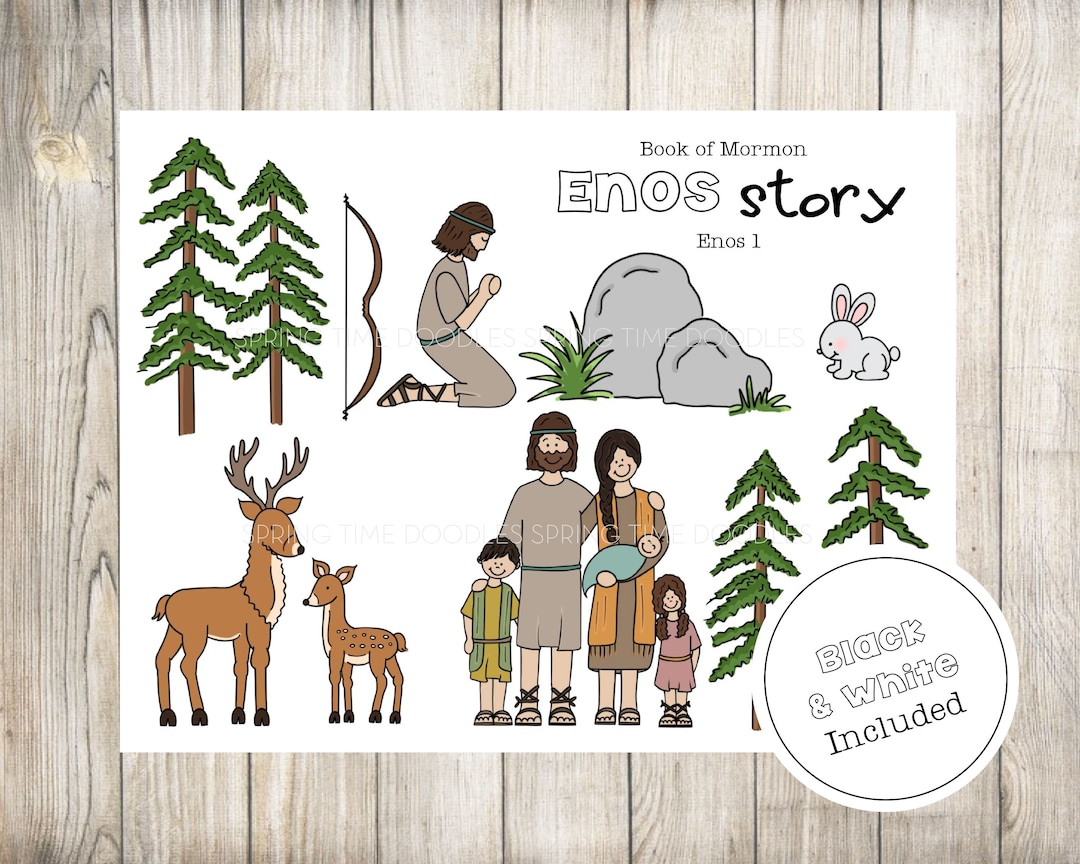 Enos Scripture Story Printable, Clipart, Puppets, Felt Board - Instant ...