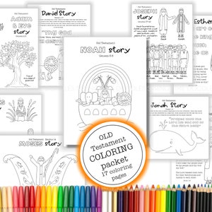 Old Testament Bible Coloring Activity Pages Packet - Etsy