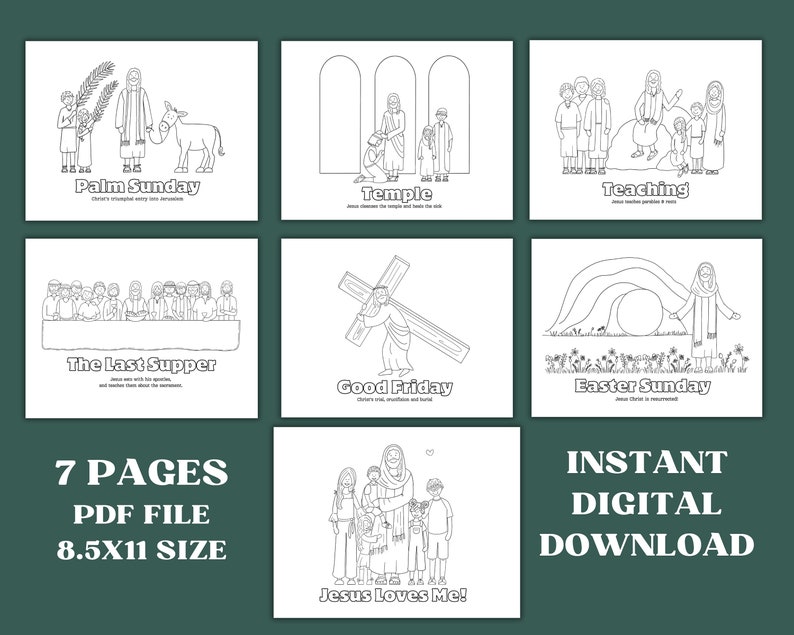 Easter Coloring Pages, Jesus Holy Week, Come Follow Me, Bible Digital ...