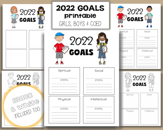 2021 goals printable intellectual goals spiritual steps physical social ...