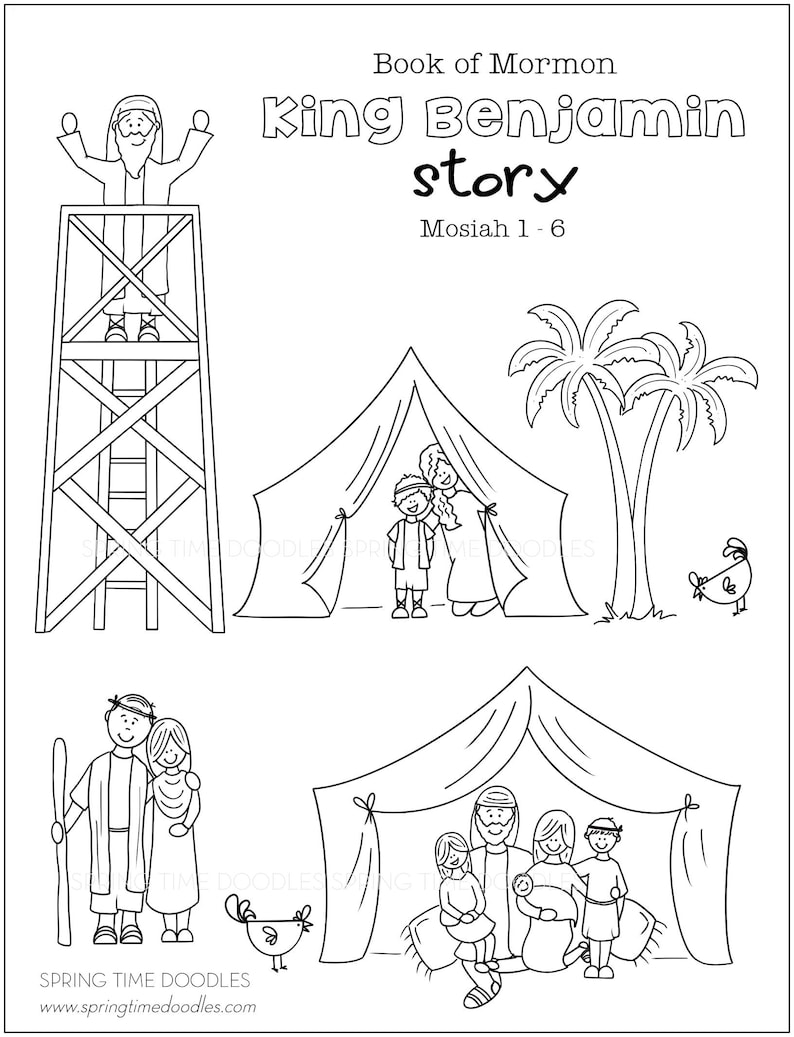 King Benjamin Coloring Pages, Paper Puppets, LDS, Come Follow Me - Etsy