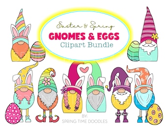 Gnomes Easter Digital Stamps Bunny Gnome Png Gnome Clipart Gnomes ...