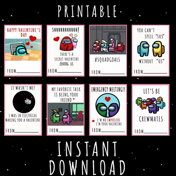 Among Us Valentine Card - Etsy