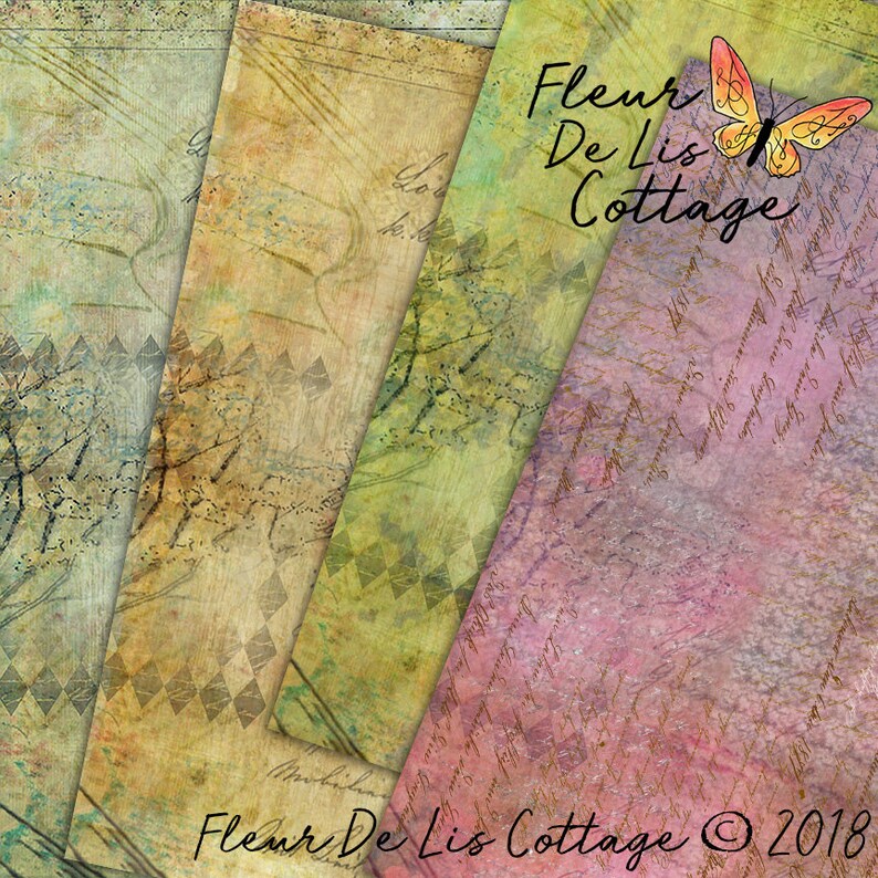 Printable French Script Digital Paper Scrapbook Ephemera - Etsy