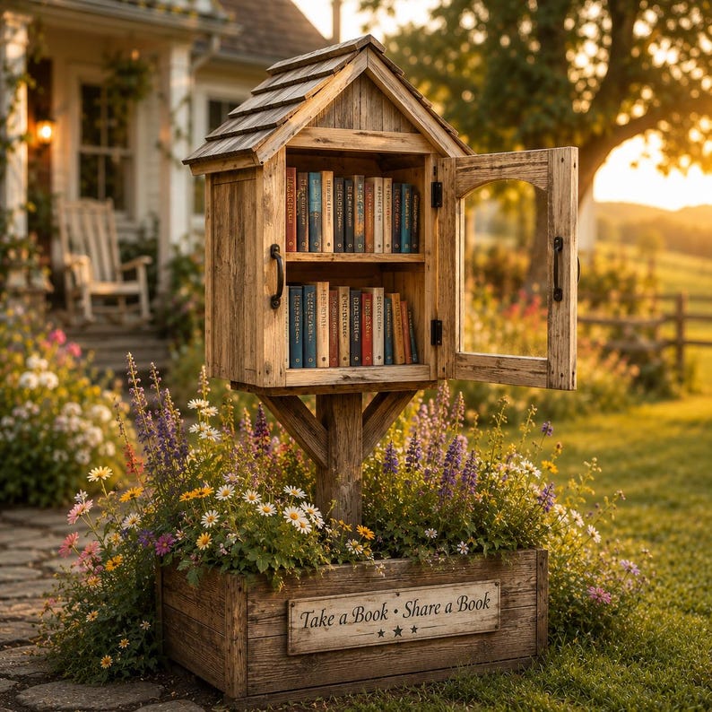 Cottage Style Little Free Library Plans – Woodworking Blueprint With ...