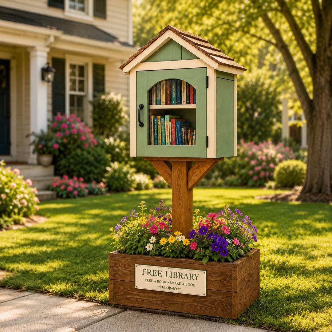 Cottage Style Little Free Library Plans – Woodworking Blueprint With ...