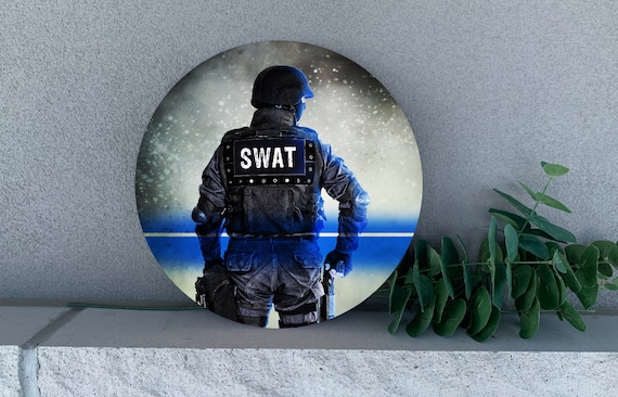 SWAT With Blue Line Wooden Sign Police Officer Law Law - Etsy