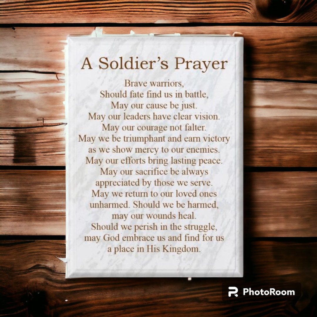 Soldier's Prayer Plaque- (army, NAVY, Air Force, Marines, Coast Guard ...