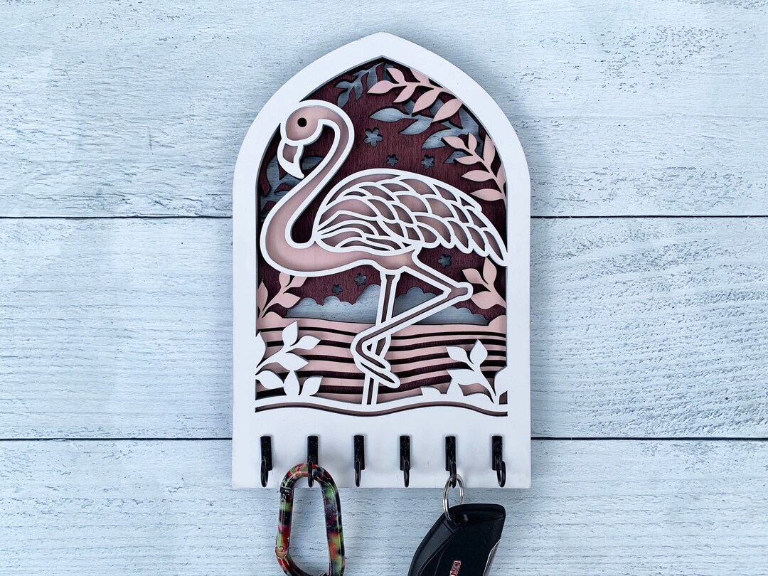Flamingo Key Hanger Wall Plaque | Wall Key Holder | Housewarming Gift ...