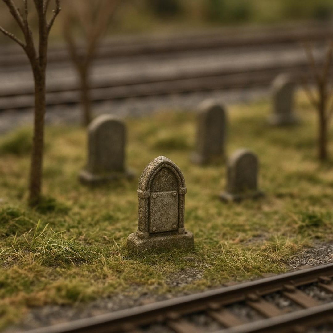 HO N O Scale Model Railroad Ornate Tombstone #9 | 3D Printed Arched ...