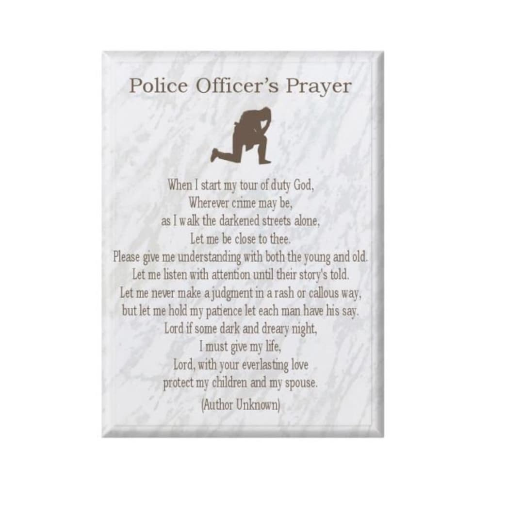 Police Officer Prayer Plaque police Cop Prayer Law - Etsy