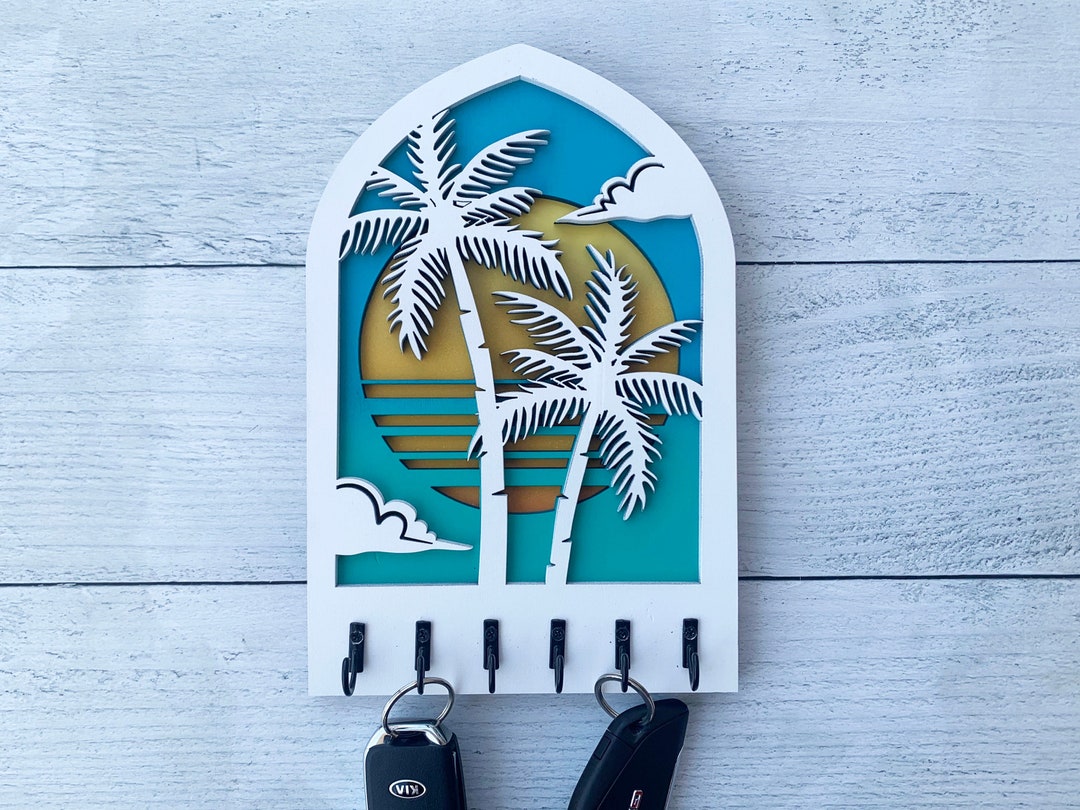 Palm Tree Key Hanger Wall Plaque | Wall Key Holder | Housewarming Gift ...