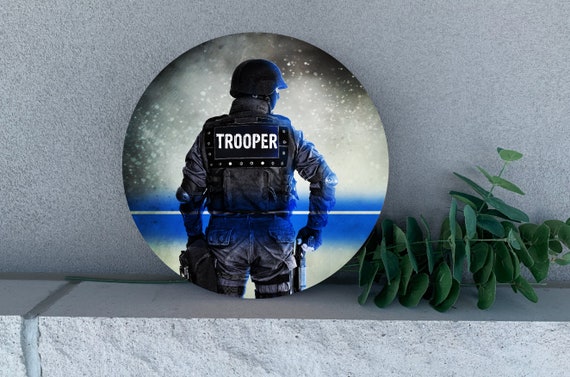 State Trooper With Blue Line Wooden Sign Police Officer - Etsy