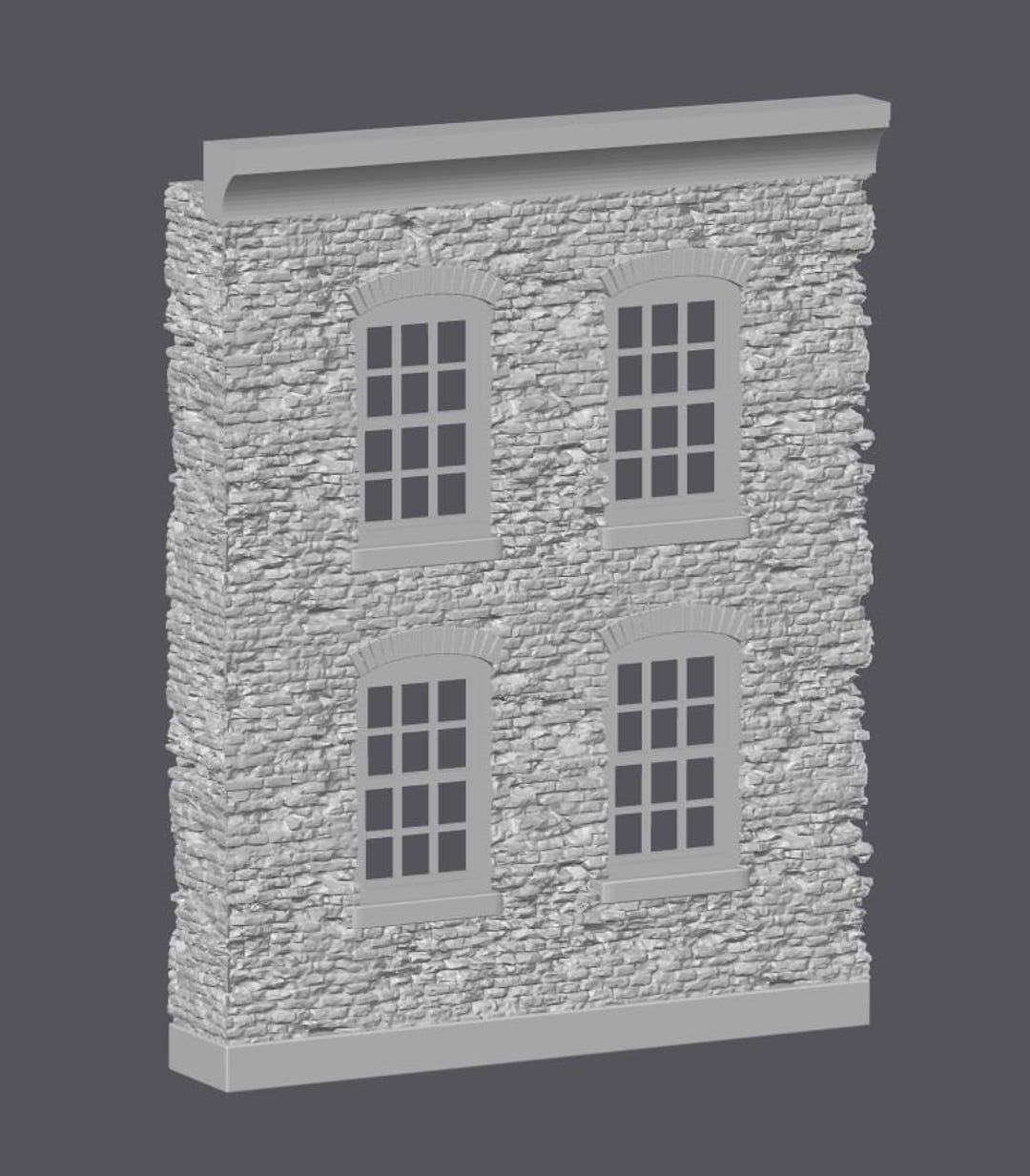 Model Railroad Brick Building Facade | HO N O Scale 3D Printed | Train ...