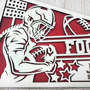 Football Wooden Pennant Sign- Sports, Football, Team, Touchdown ...