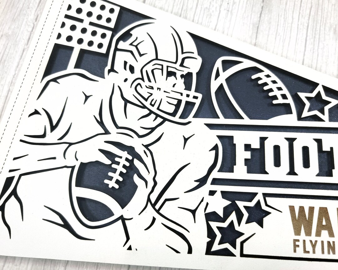 Football Wooden Pennant Sign- Sports, Football, Team, Touchdown ...