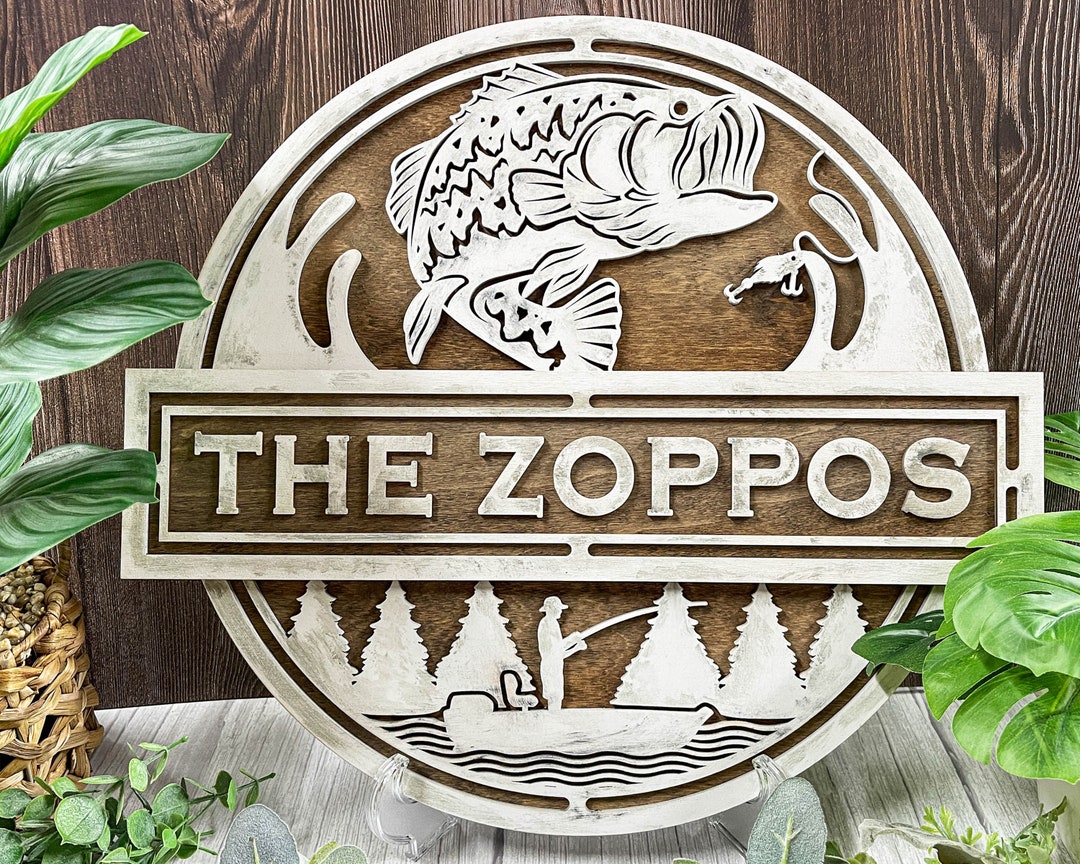 Personalized Fishing Theme Wooden Sign- Fish, Fisherman, Camping ...
