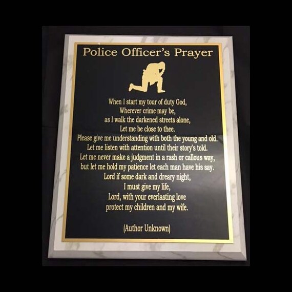 Police Officer Prayer Plaque Police Officer's Prayer Rustic