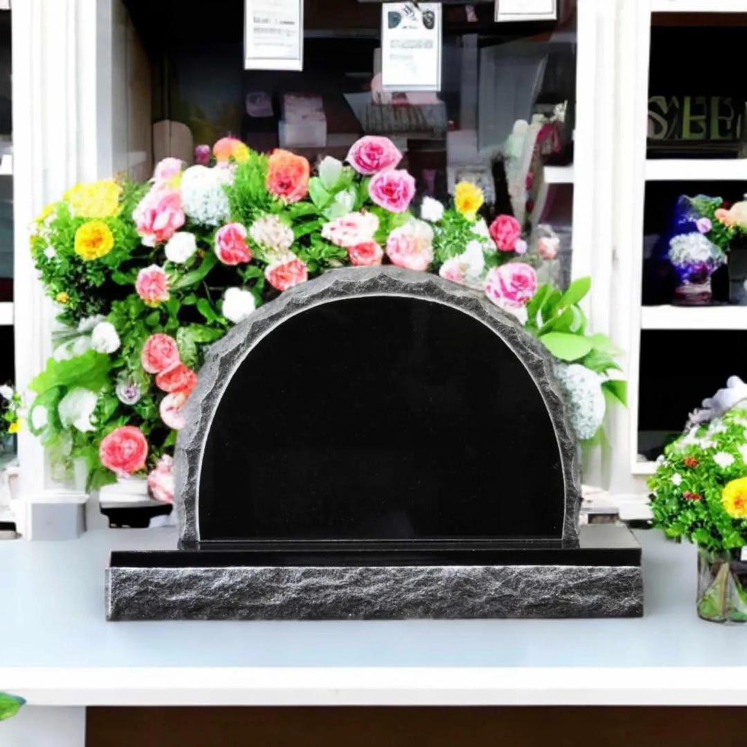 Mini Scallop Upright Headstone Memorial Stone, Pet Headstone, Garden ...