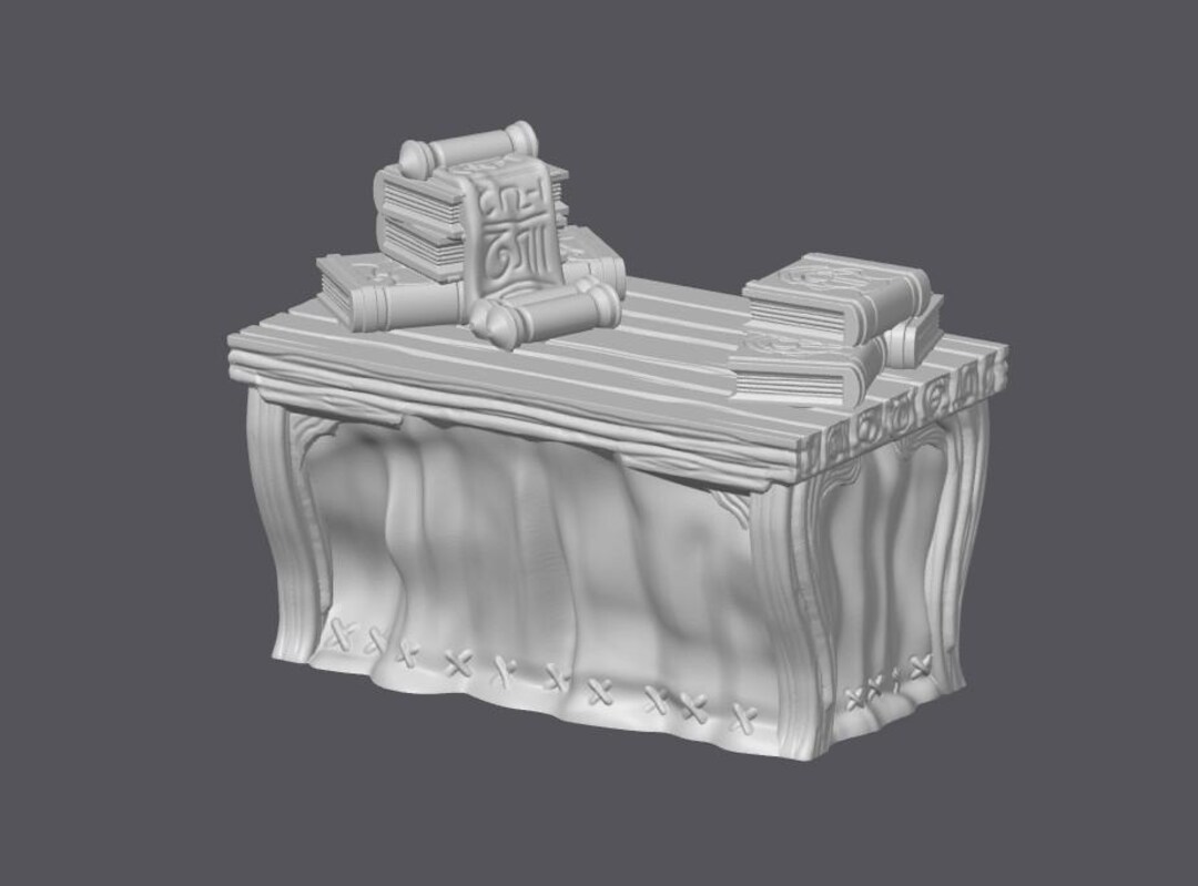 Fantasy Book Table Terrain | Wizard Desk Prop | 3D Printed RPG ...