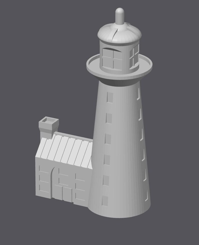 HO, N, and O Scale Lighthouse With Keeper House — 3D Printed Model ...