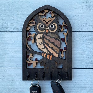 Owl Key Hanger Wall Plaque | Wall Key Holder | Housewarming Gift | Home ...
