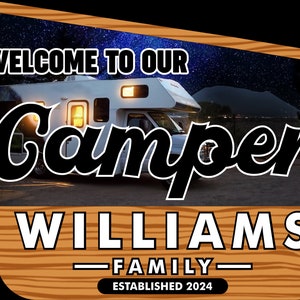 Welcome to Our Camper Sign (design 1)- Camping, RV, Recreational ...