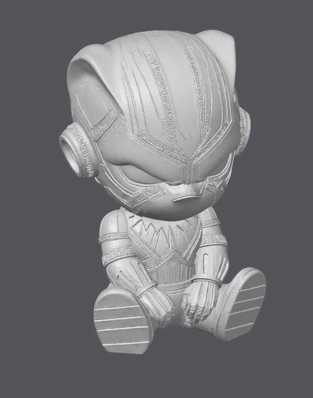 Chibi Panther Hero Figurine | Masked Warrior Desk Decor | 3D Printed ...