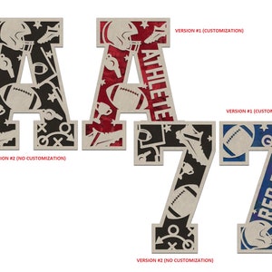 Football Wooden Letters & Numbers Sign- Sports, Football, Team ...