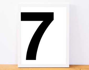 Number 7 print | Etsy