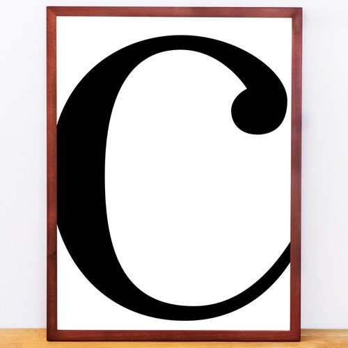 Home Decor Letter C Printable Monogram Art Initial Wall - Etsy