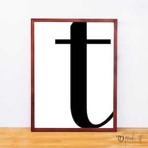 Serif Letter T, Typography Print, Letter Print, Printable Monogram ...