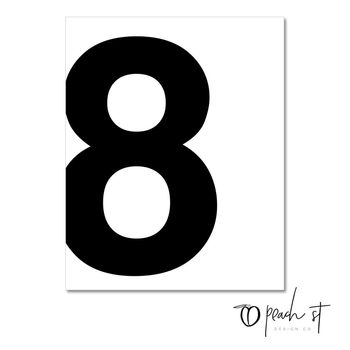 Number 8 Typography Print Letter Print Printable Number - Etsy