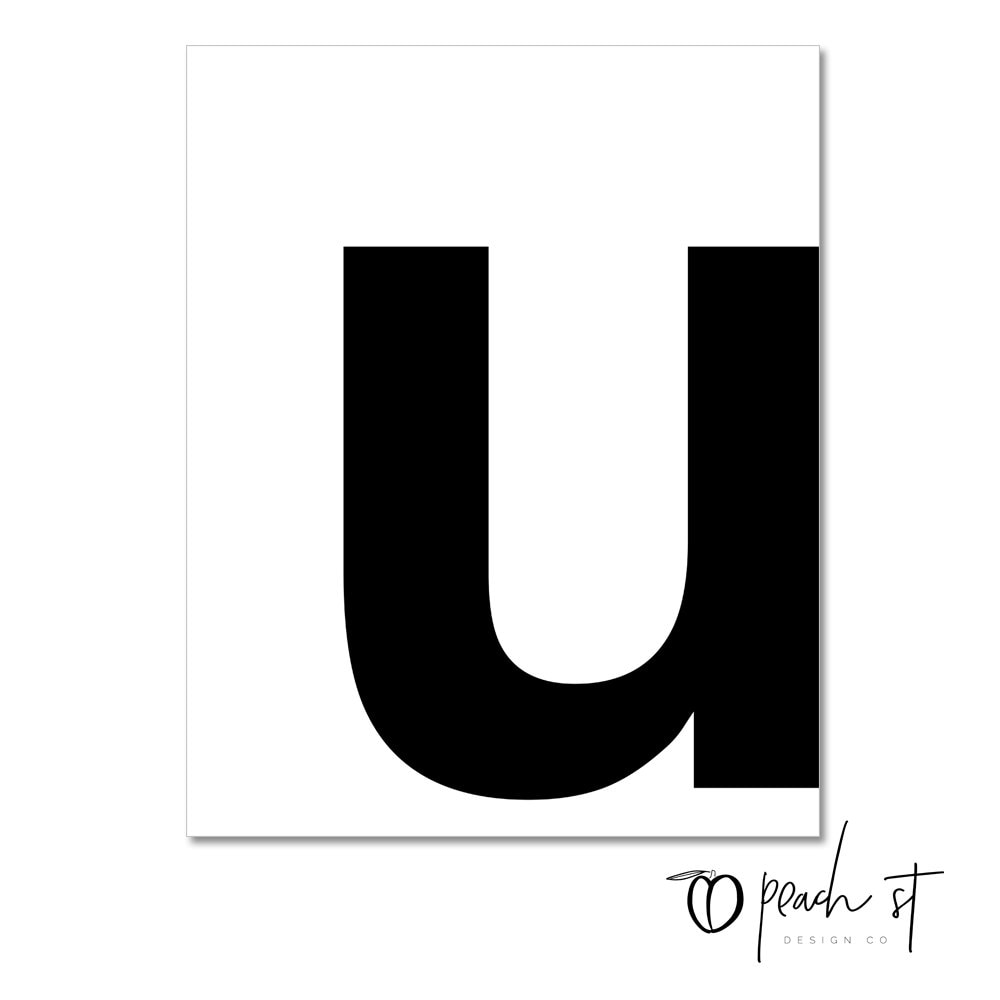 Lowercase Letter U, Typography Print, Printable Monogram, Printable Art ...