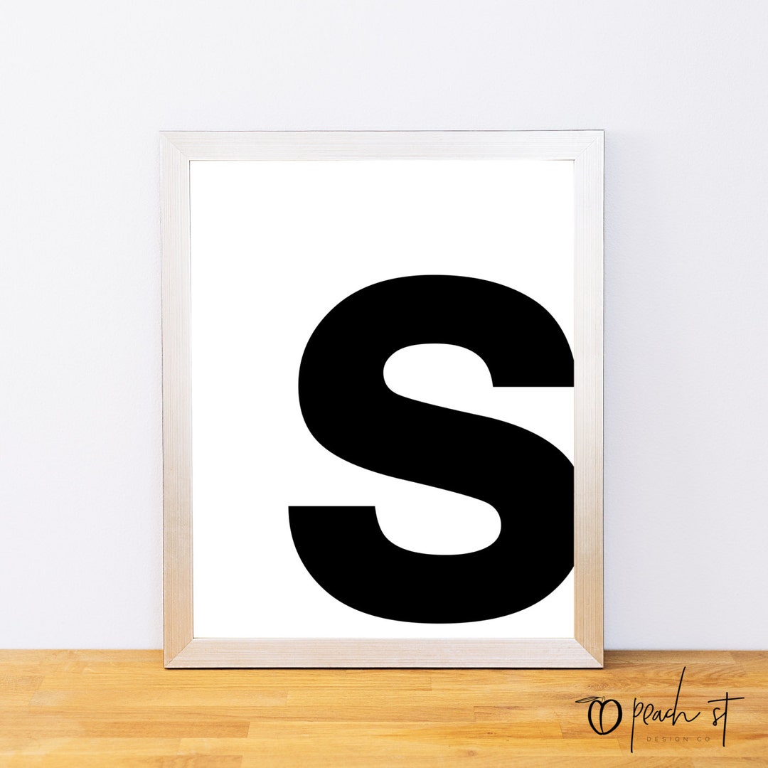 Lowercase Letter S, Typography Print, Printable Monogram, Printable Art ...