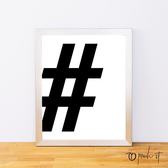 Hashtag Typography Print Print Printable Monogram | Etsy
