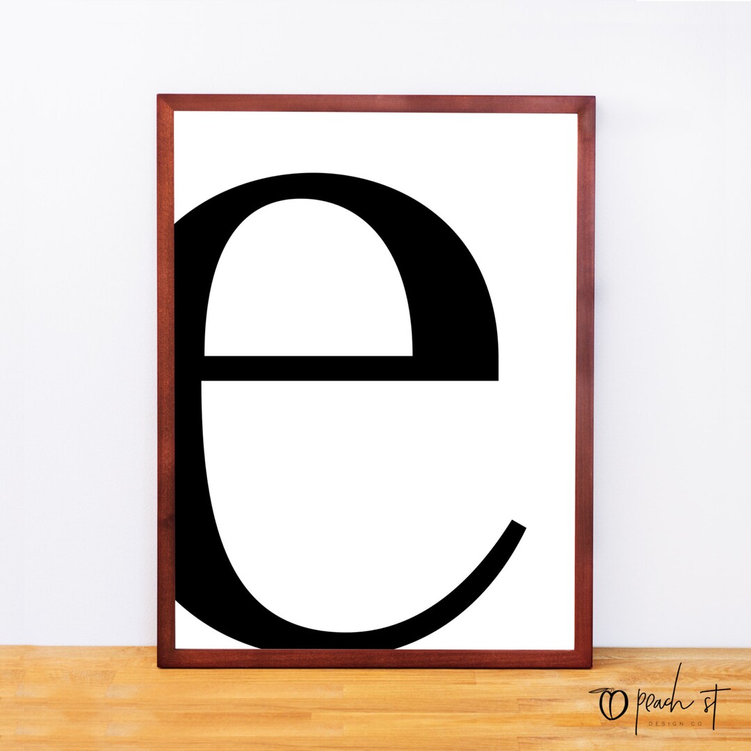 Serif Letter E, Typography Print, Letter Print, Printable Monogram ...