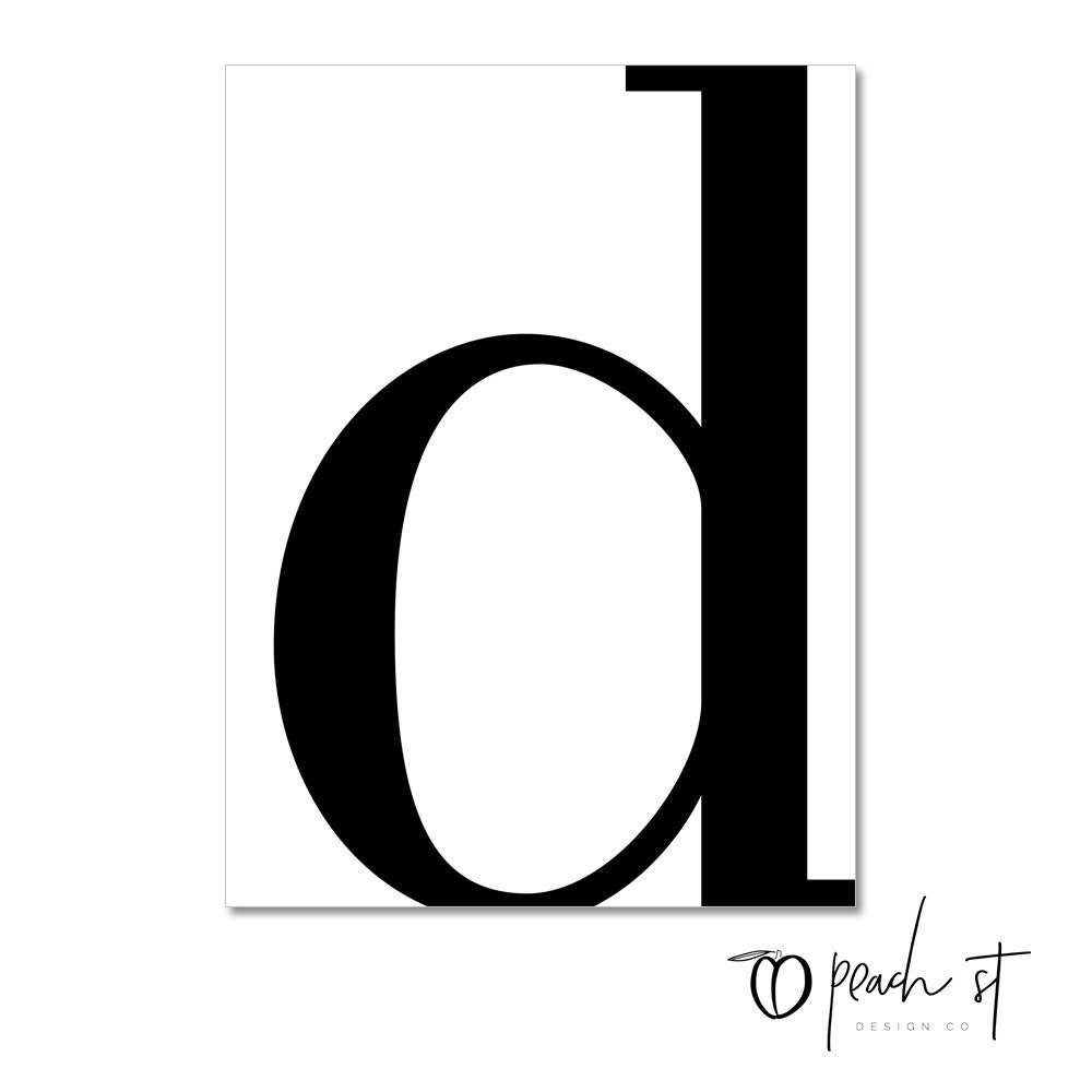 Serif Letter D, Typography Print, Letter Print, Printable Monogram ...