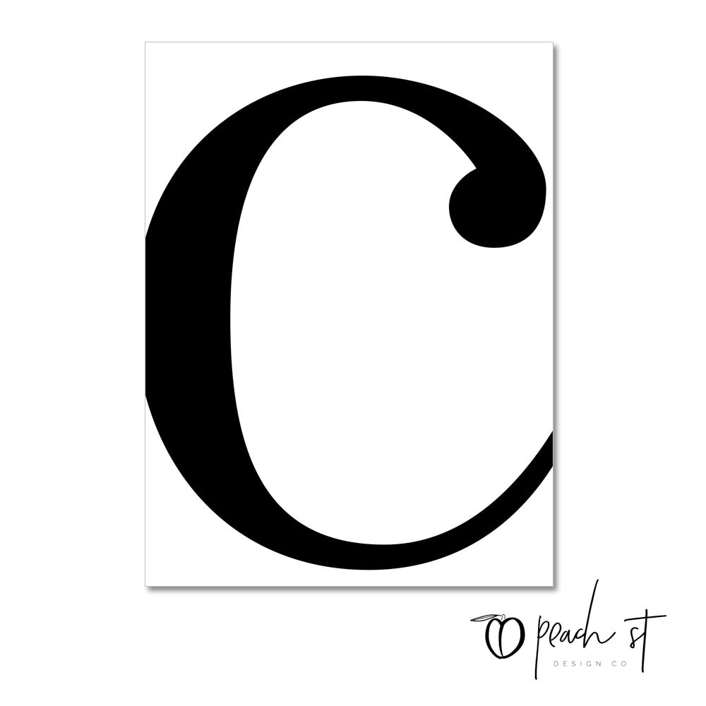 Serif Letter C, Typography Print, Letter Print, Printable Monogram ...