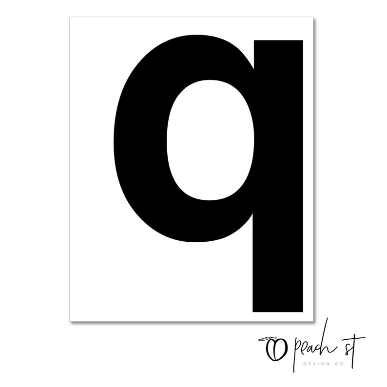 Lowercase Letter Q, Typography Print, Printable Monogram, Printable Art ...