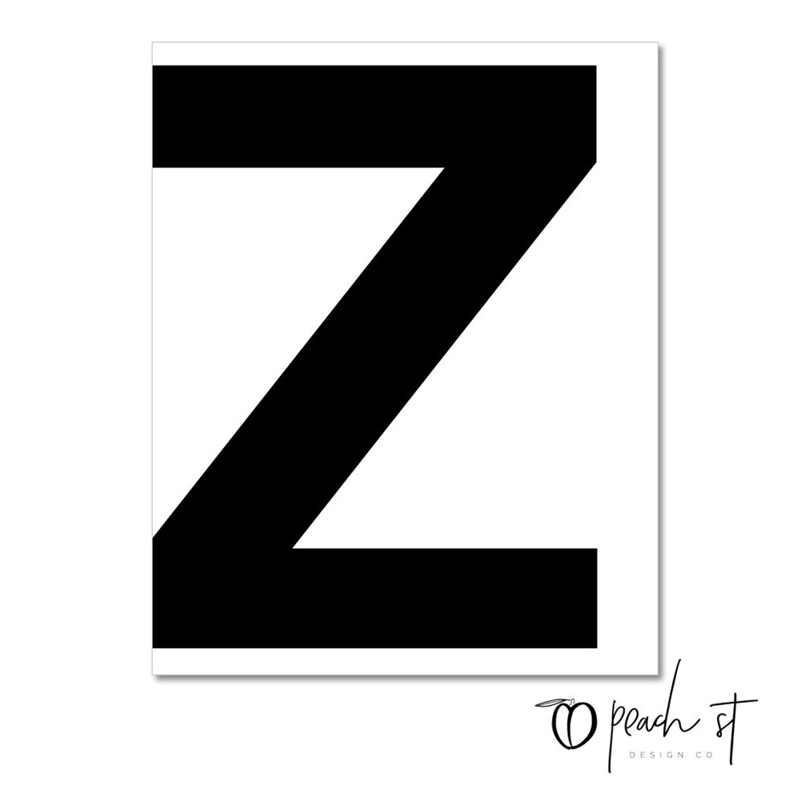 Letter Z, Typography Print, Letter Print, Printable Monogram, Printable ...