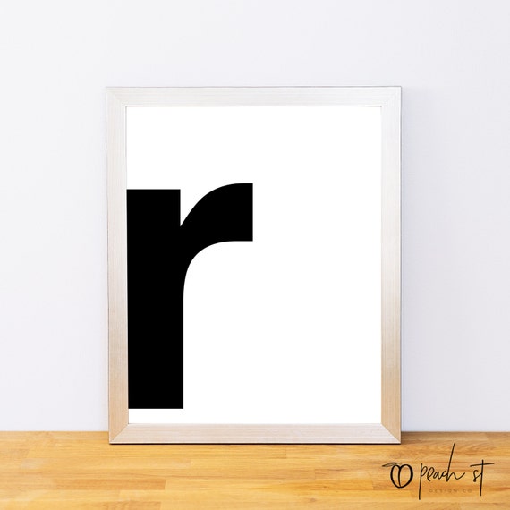 Lowercase Letter R Typography Print Printable Monogram | Etsy