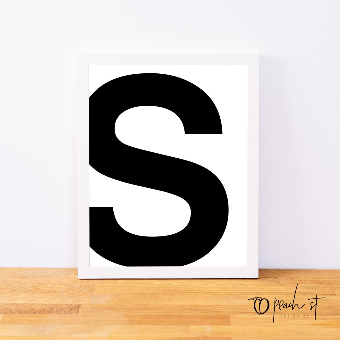 Letter S, Typography Print, Letter Print, Printable Monogram, Printable ...