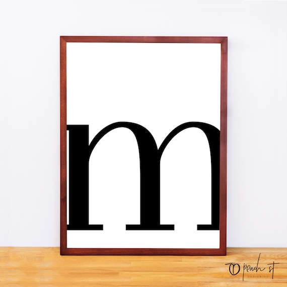Serif Letter M Typography Print Letter Print Printable | Etsy