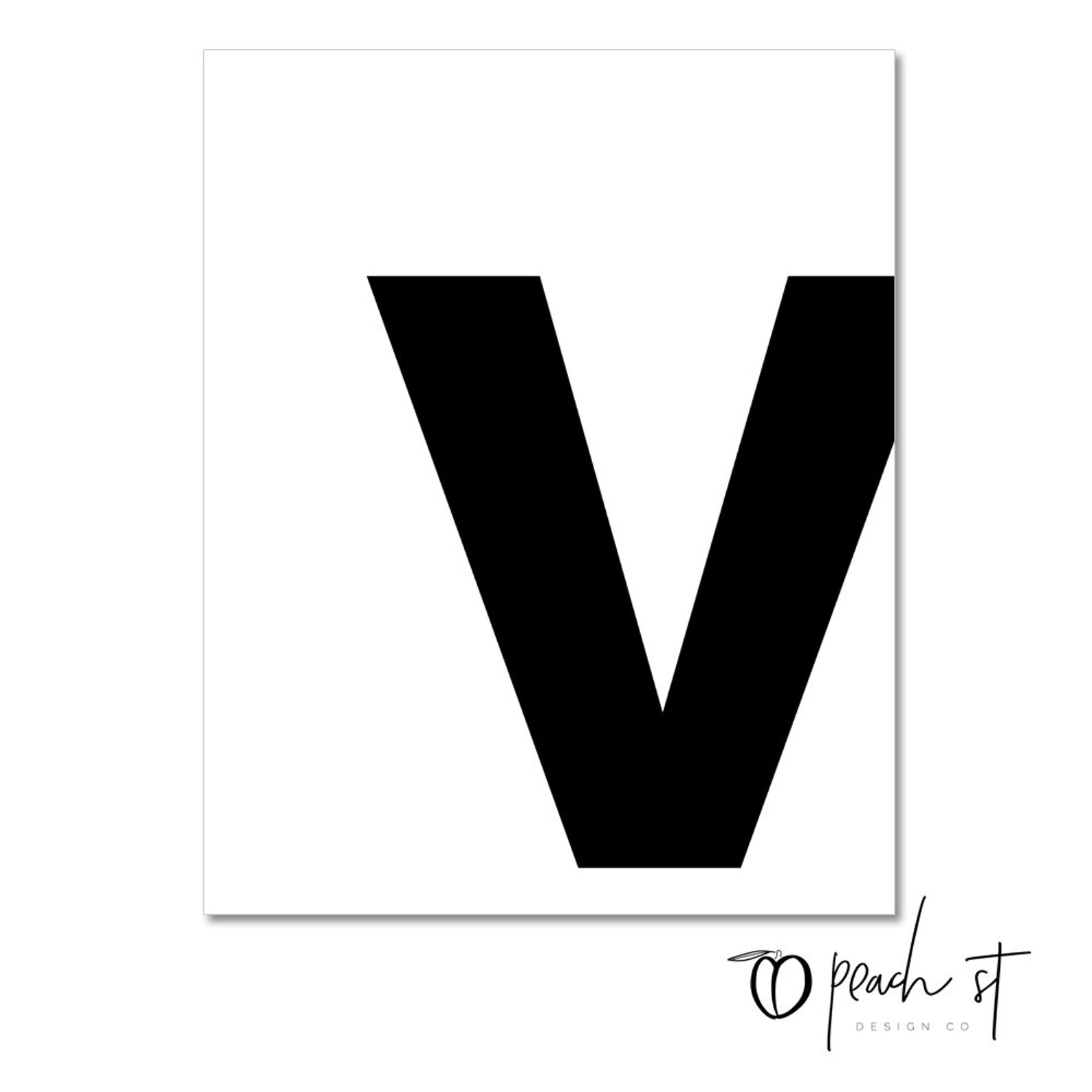 Lowercase Letter V, Typography Print, Printable Monogram, Printable Art ...