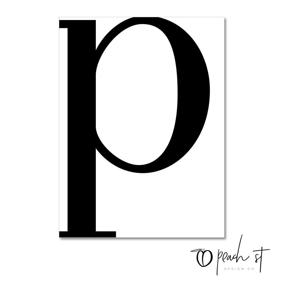 Serif Letter P, Typography Print, Letter Print, Printable Monogram ...