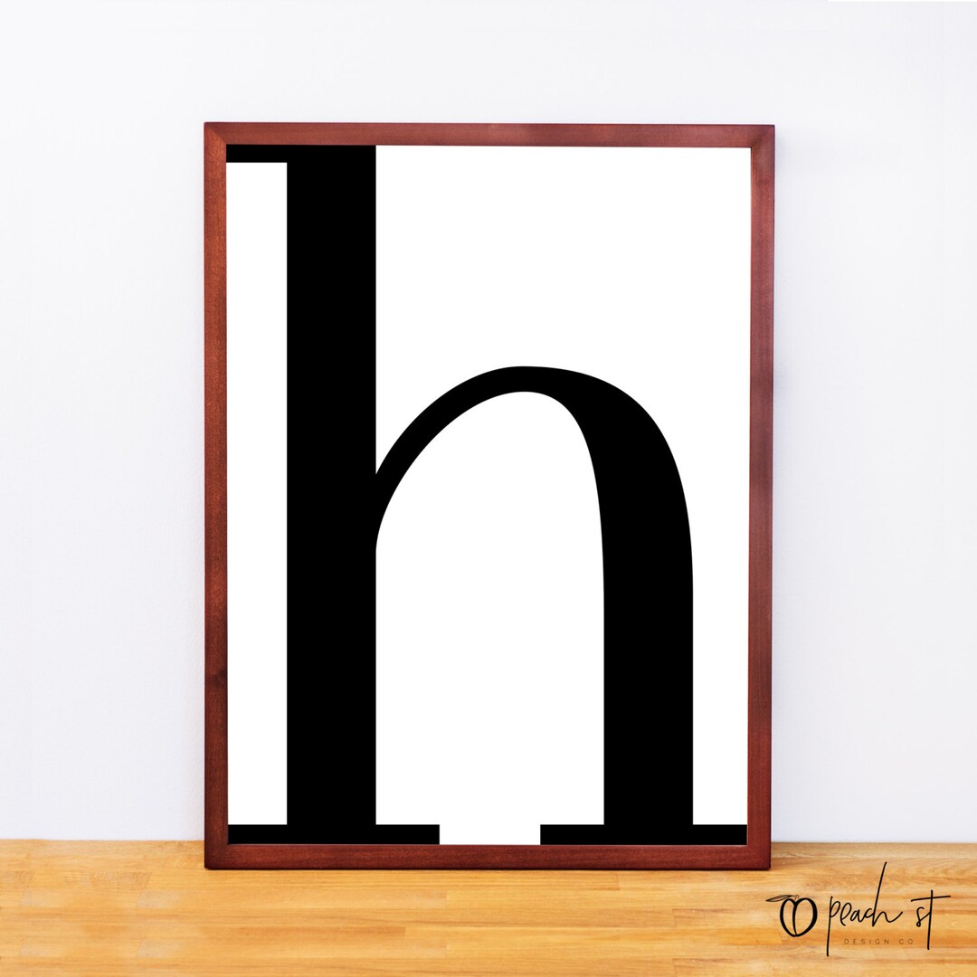 Serif Letter H, Typography Print, Letter Print, Printable Monogram ...