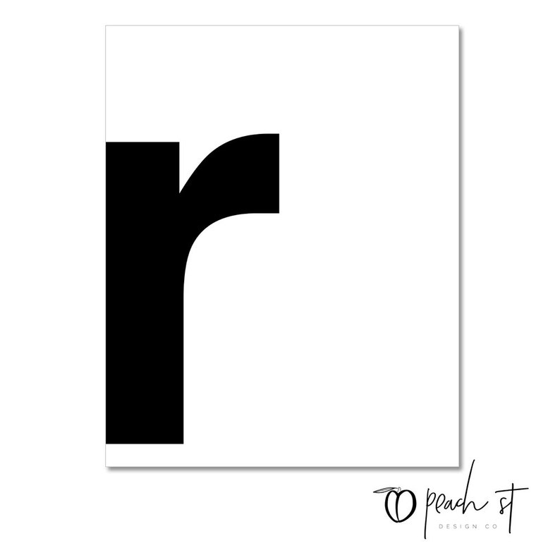 Lowercase Letter R, Typography Print, Printable Monogram, Printable Art ...