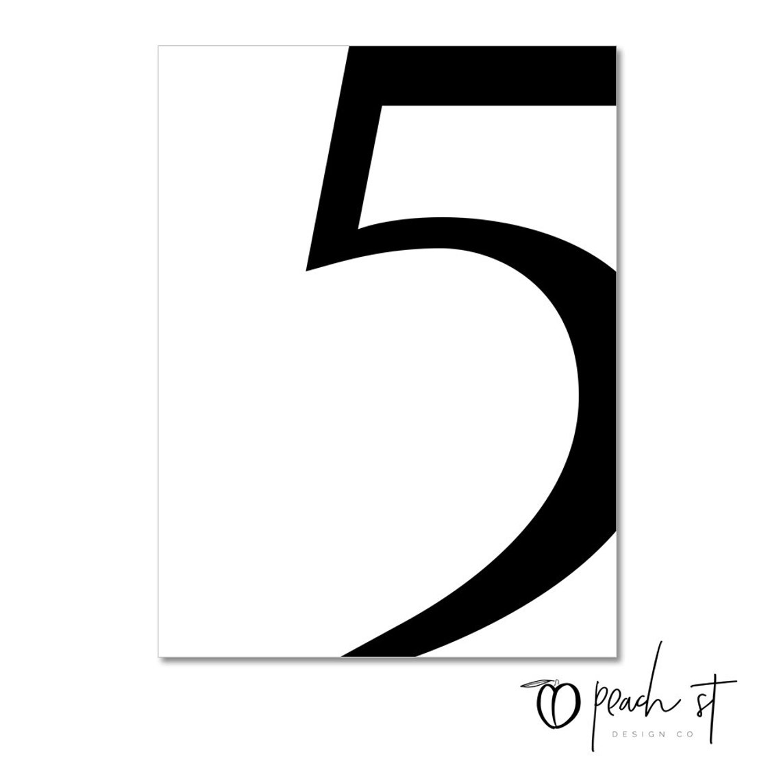 Serif Number 5, Typography Print, Letter Print, Printable Monogram ...