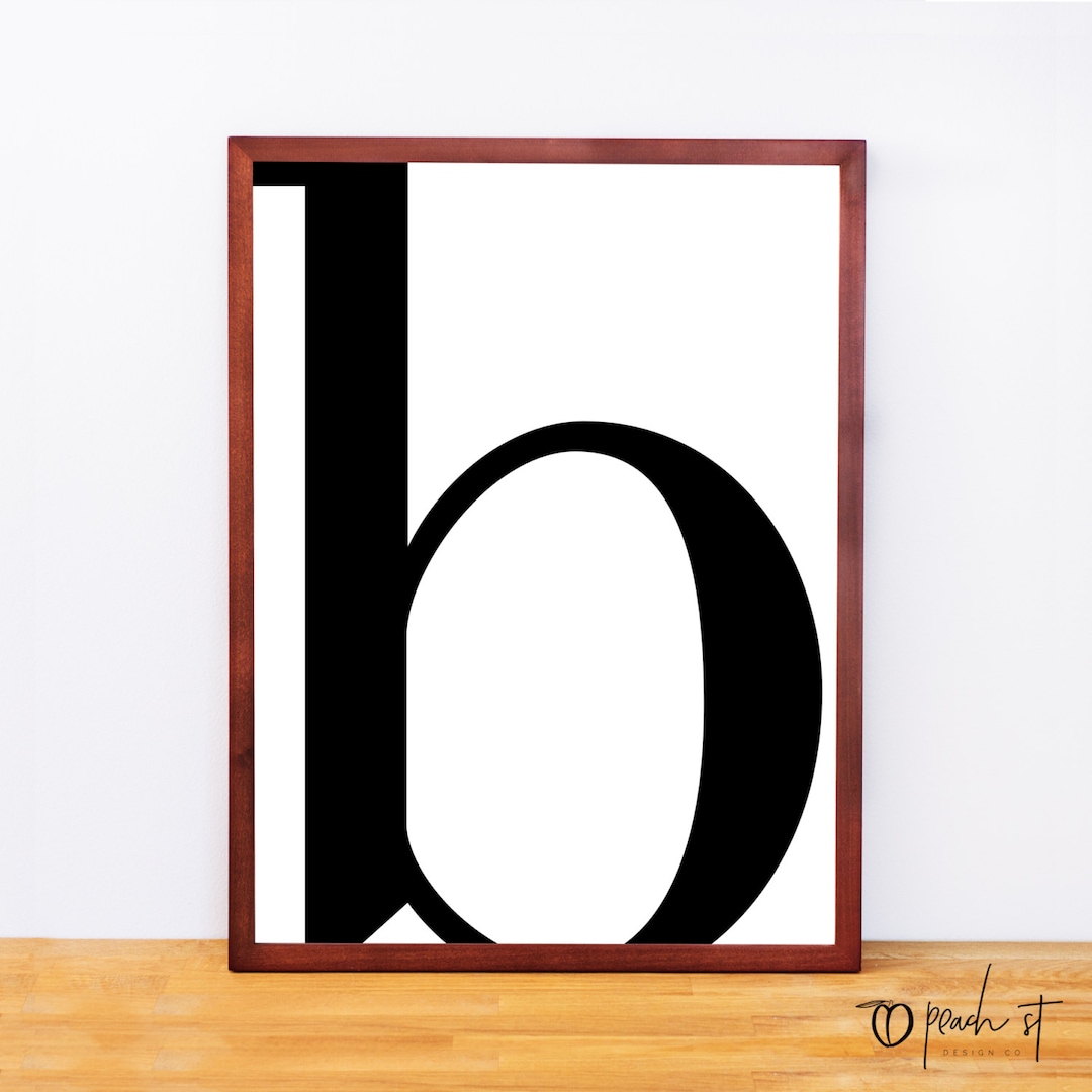 Serif Letter B, Typography Print, Letter Print, Printable Monogram ...